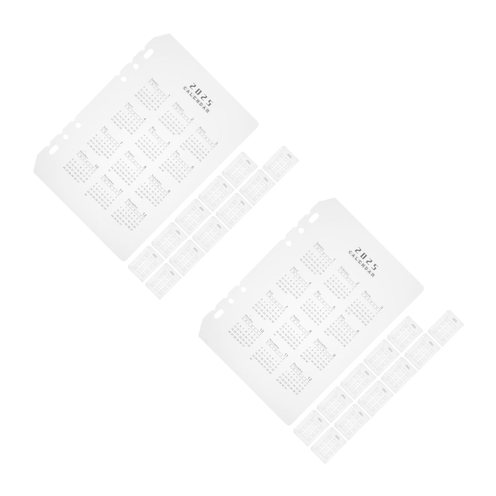 OUNONA 24 pcs Calendar Dividers Inserts 2025 Loose Leaf Notepad ...