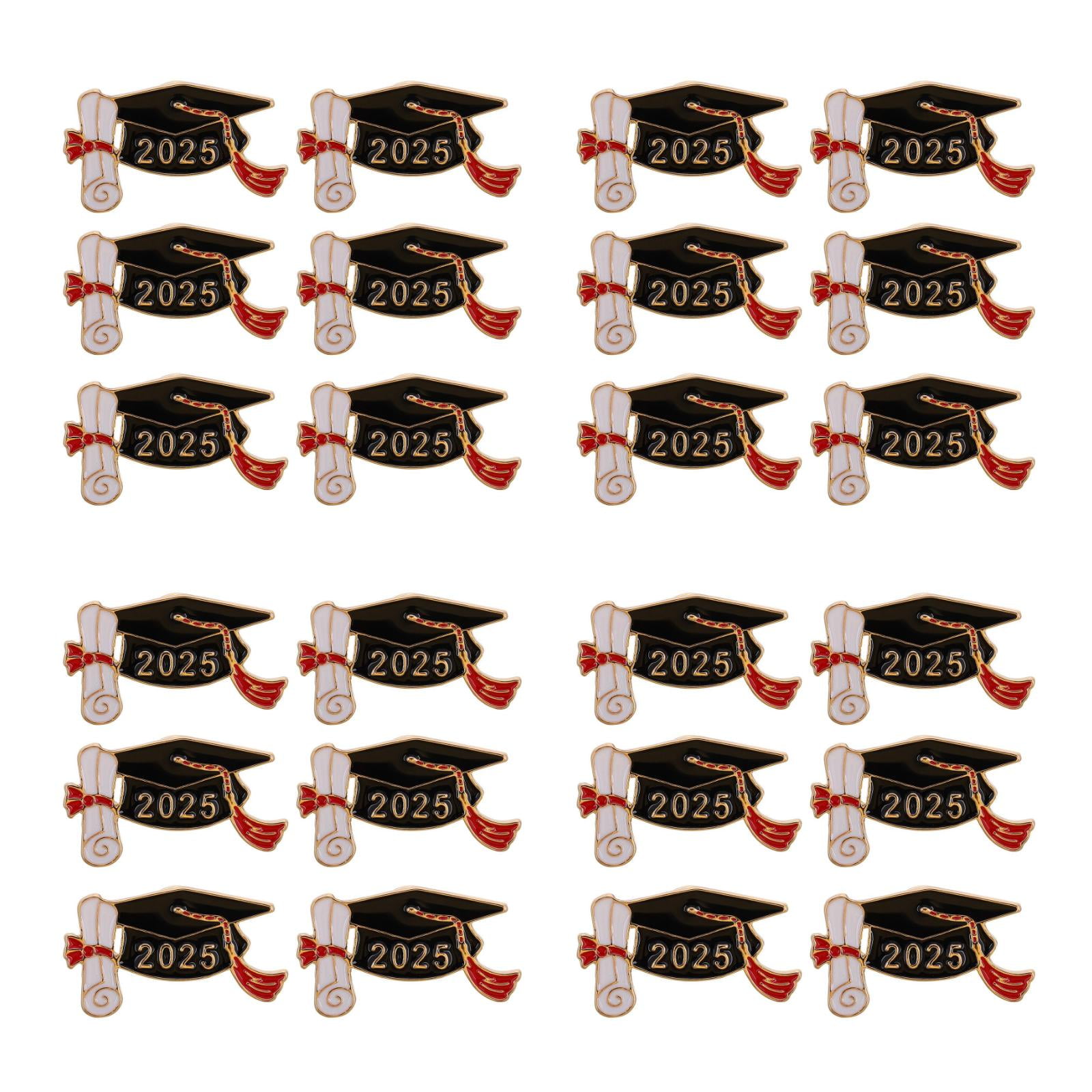 OUNONA 24 pcs Class of 2025 Graduation Brooches Zinc Alloy Grad Cap ...