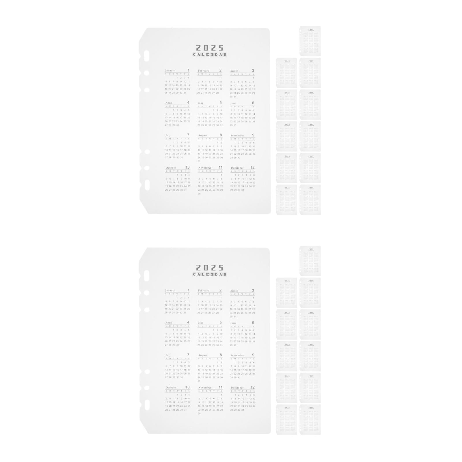 OUNONA 24 pcs Punched Calendar Dividers 2025 Notepad Separators for ...