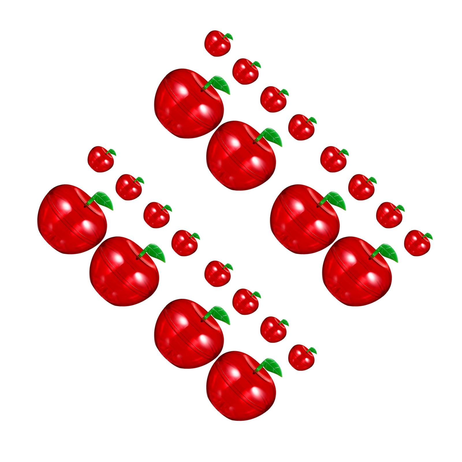 OUNONA 24 pcs Red Apple Containers Plastic Bobbing Apples Box Ornaments ...