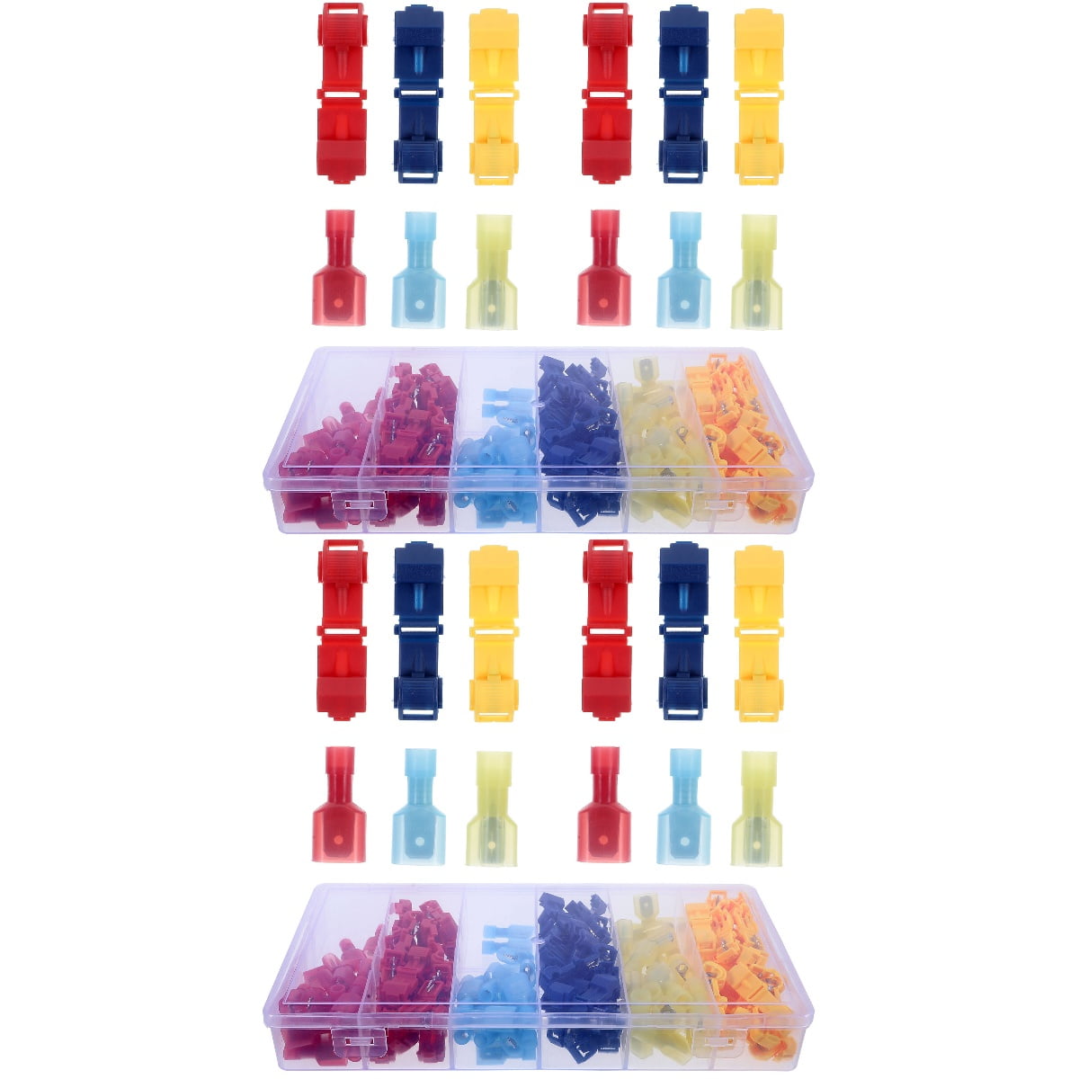 OUNONA 240 pcs T Tap Wire Terminals Wire Tap Connectors Male Quick ...