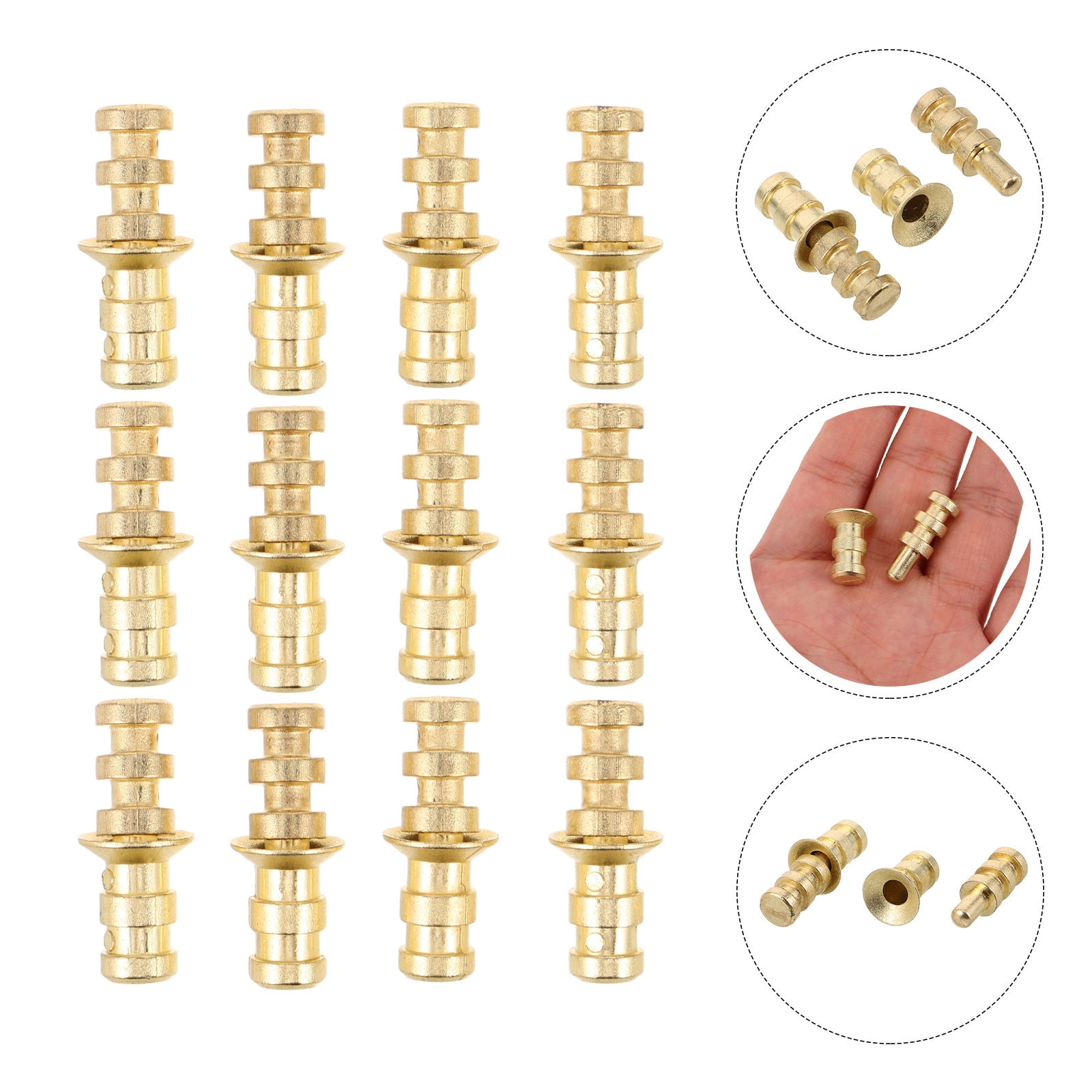 OUNONA 24Pcs Metal Dowel Pins for Tables with Connector Bolt Fitting ...