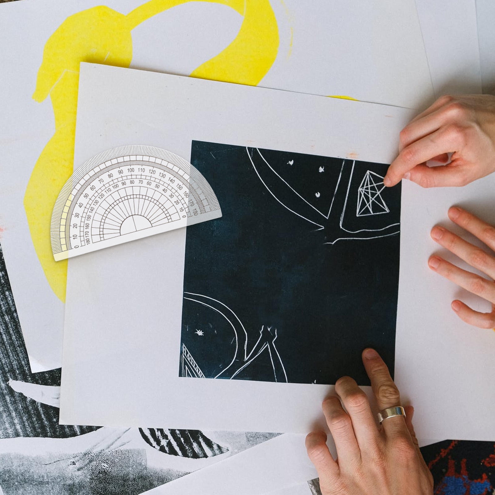 OUNONA 24pcs Clear Plastic Protractors 180 Degree Protractors Half ...