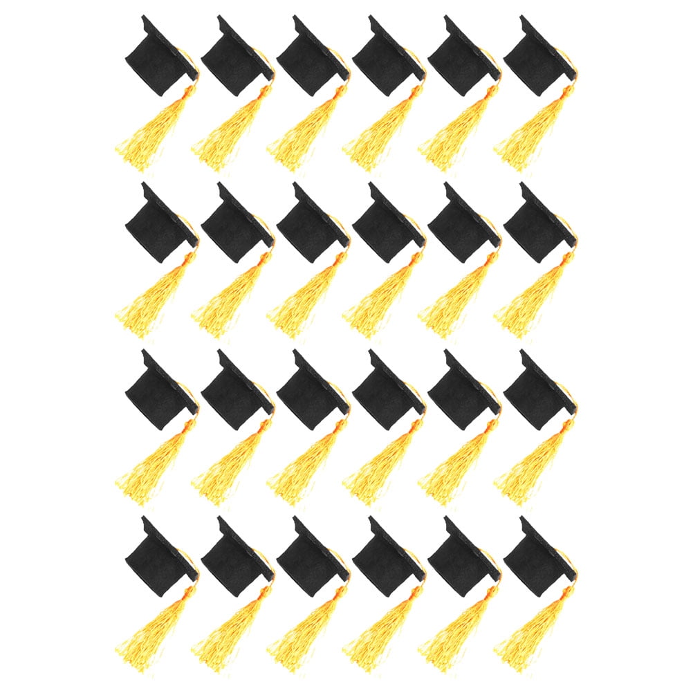 OUNONA 24pcs Mini Graduation Cap Bottle Toppers for Graduation Party ...