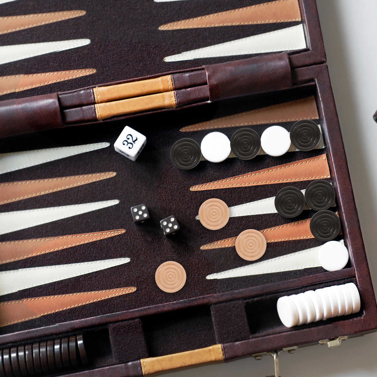 OUNONA 24pcs Wooden Chess Pieces Wooden Checkers Piece Backgammon Chess Pieces Entertainment ...