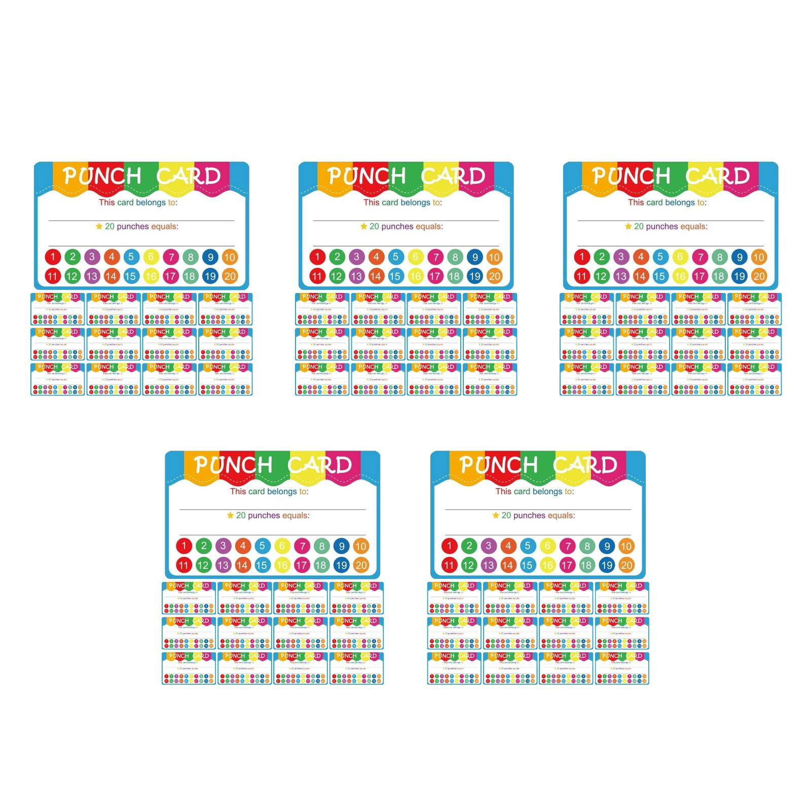 OUNONA 250 pcs Students Award Cards Punch Cards Reward Cards Incentive ...