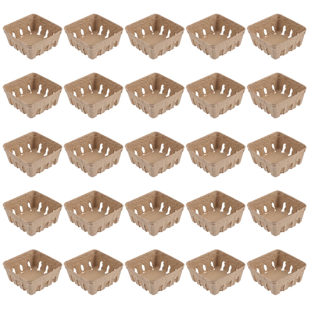 OUNONA 25pcs Fruits Packaging Box Corrugated Paper Berry Basket ...