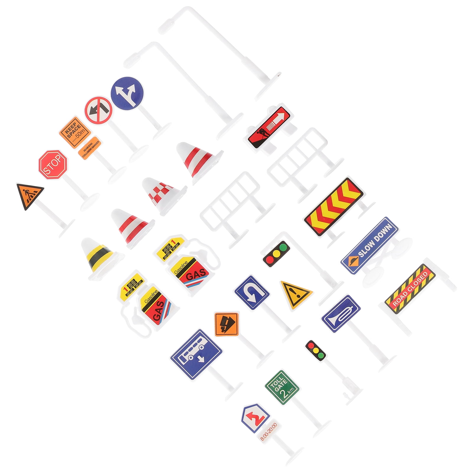 OUNONA 28 Pcs Traffic Signs Toy Light Car Stickers Road Tape Child ...