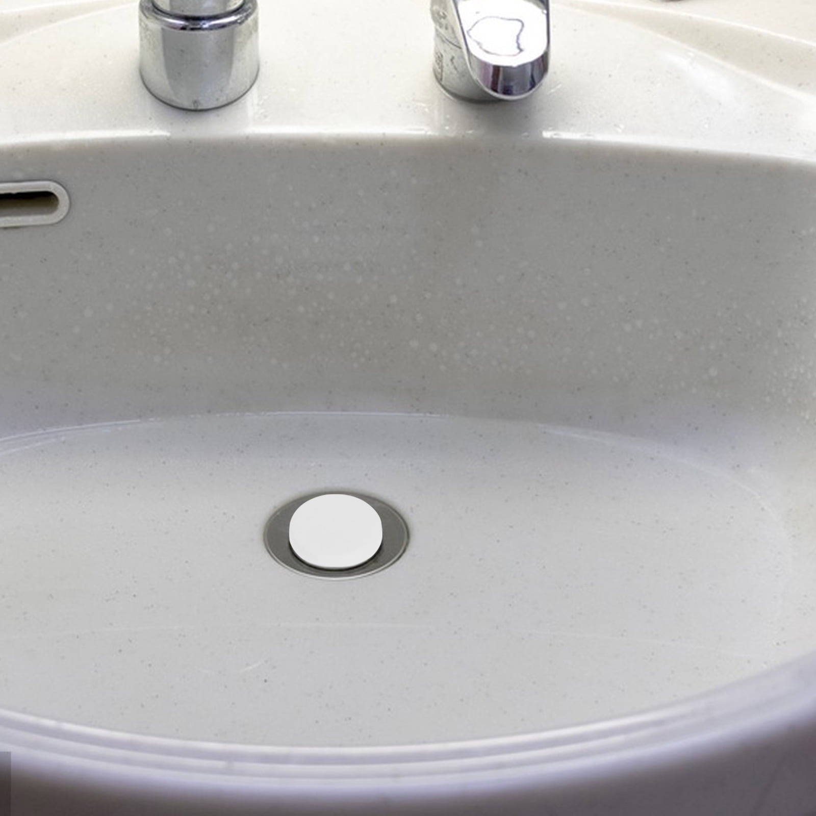 OUNONA 28pcs White Silicone Drain Stoppers Safe Prevent Water Overflow ...