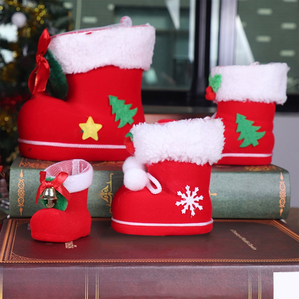 OUNONA 2PCS Boots For Candy Plastic Holiday Candy Bags For Friends ...