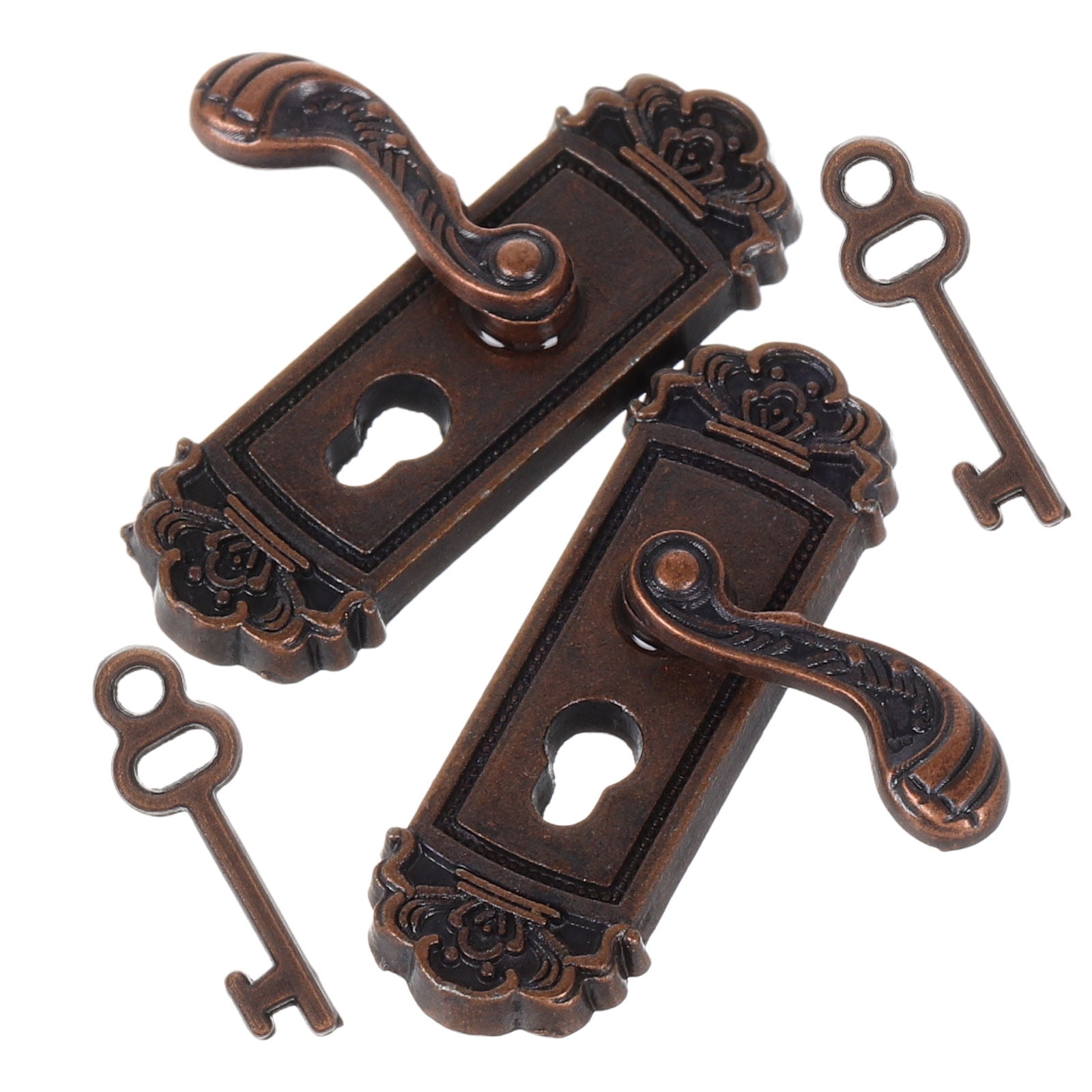 OUNONA 2PCS Mini Door Locks 1:12 Scale Miniature Door Handles Vintage ...