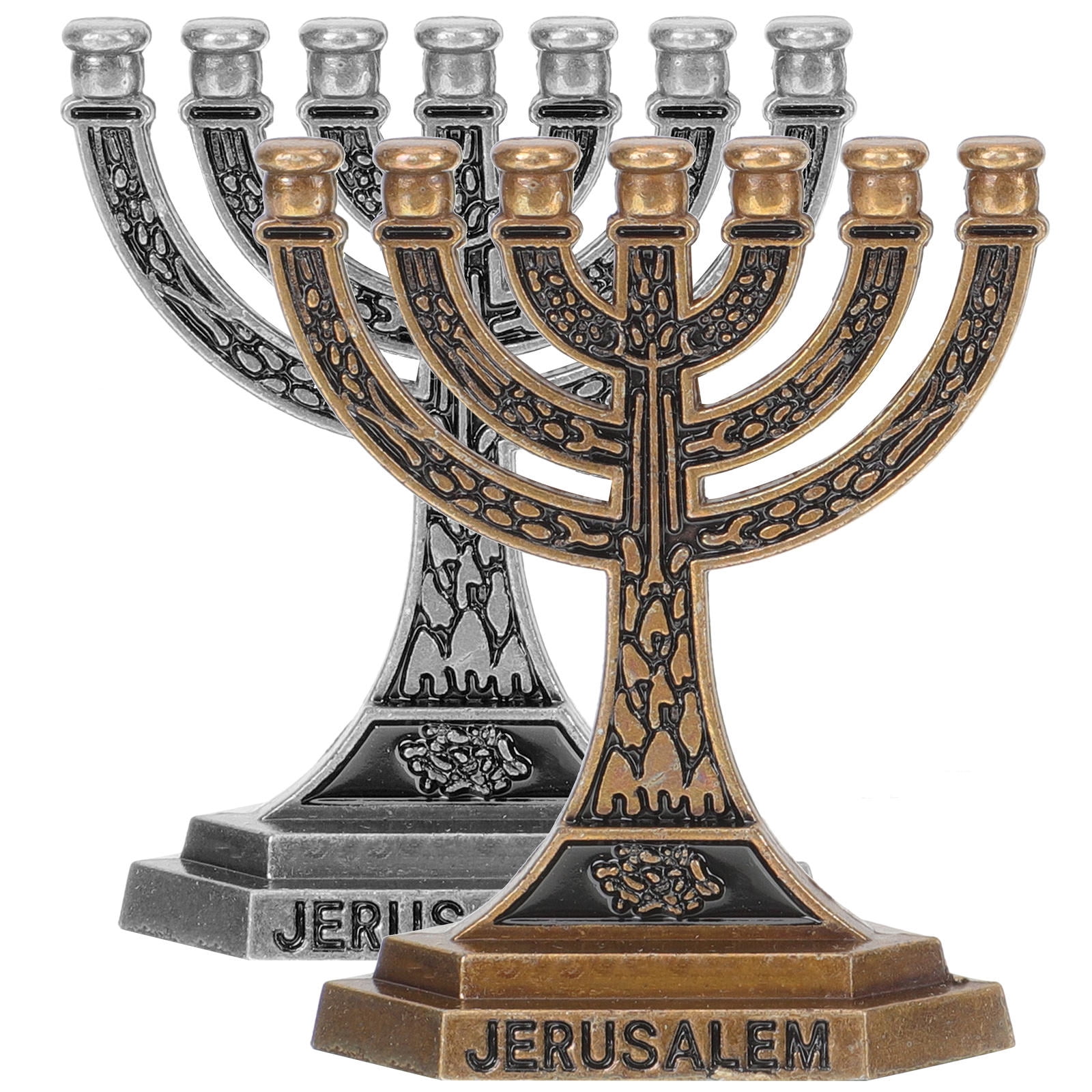 OUNONA Hanukkah Menorahs 2Pcs 6.00X4.80X1.60cm - Walmart.com