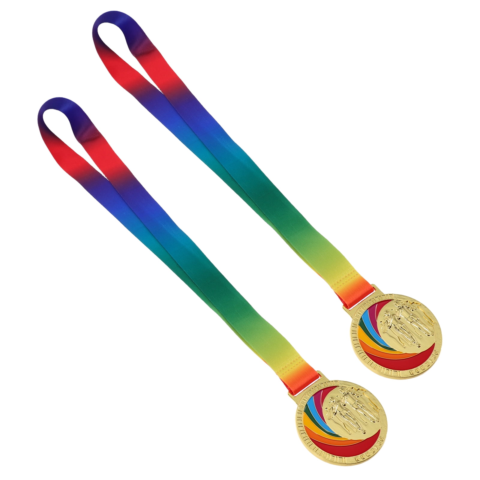OUNONA 2Pcs Lightweight Award Medals with Neck Lanyard for Running ...