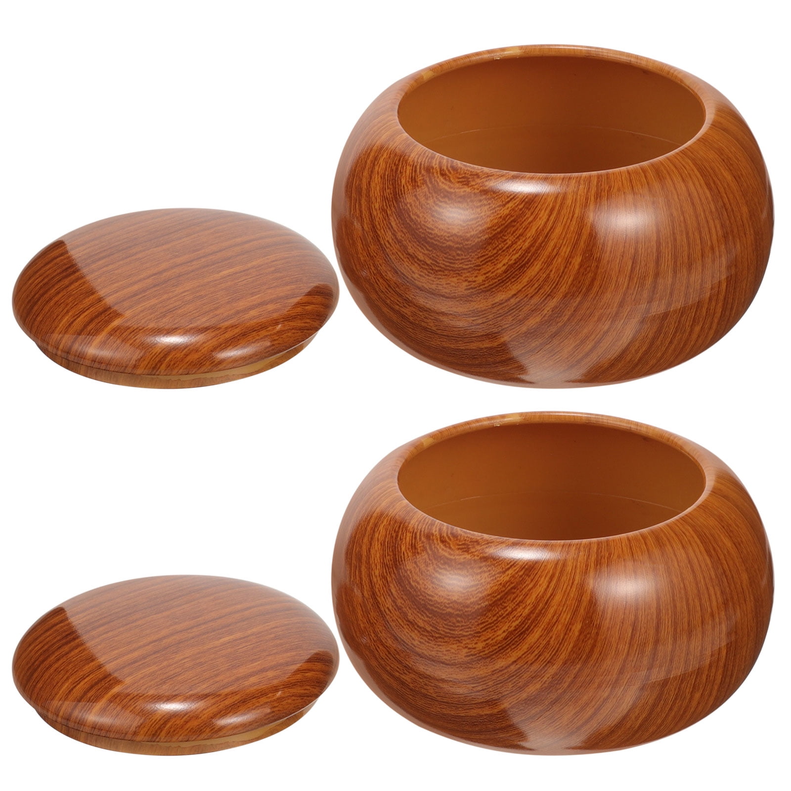 OUNONA Brown Plastic Go Game Pieces Storage Pot for Pet Use with Lid ...