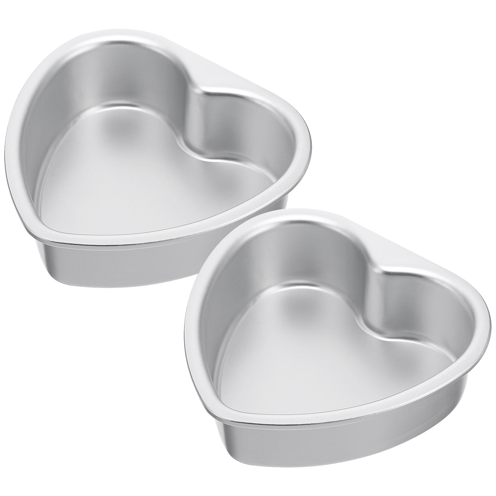 OUNONA Easy Cleaning Heart Cake Silver 2Pcs 4.21X4.05X1.34in - Walmart.com
