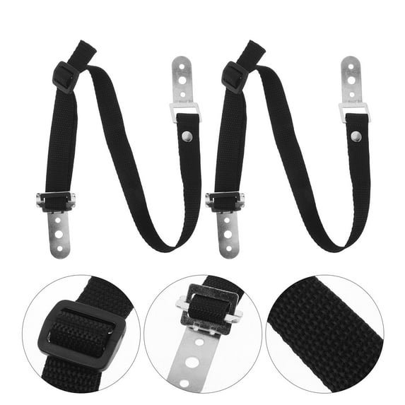 OUNONA 2Pcs Heavy Duty Furniture Anti Tip Straps Black Metal Wall ...