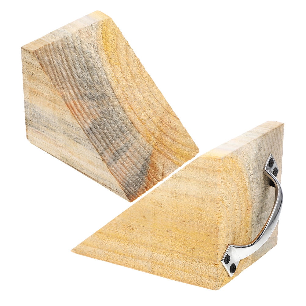 OUNONA 2Pcs Heavy Duty Wooden Wheel Chocks with Handle Non- Car ...