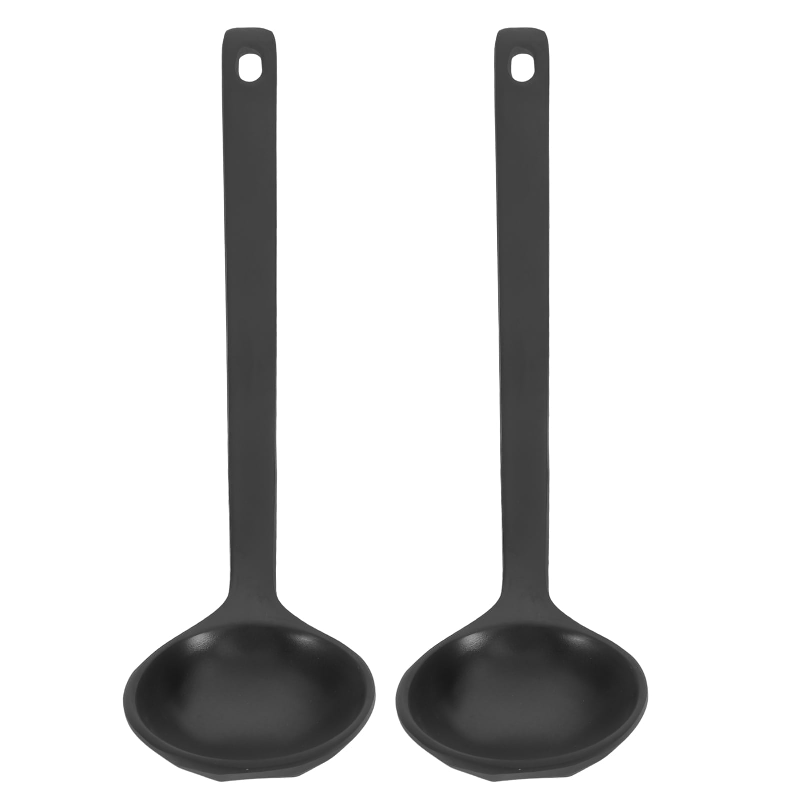 OUNONA 2Pcs Black Traditional Asian Soup Spoons for Ramen Wonton ...