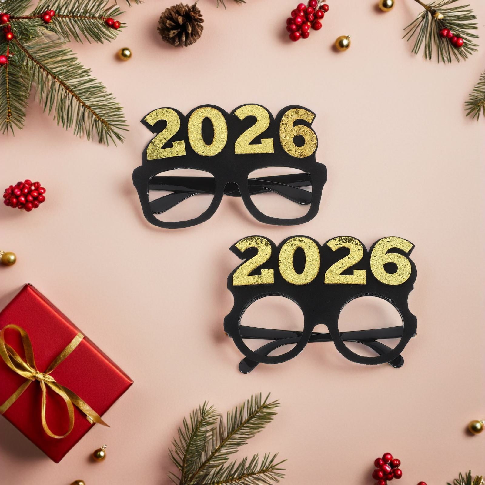 OUNONA 2026 New Year Party Eyewear Multi Glitter Design Photo Prop ...
