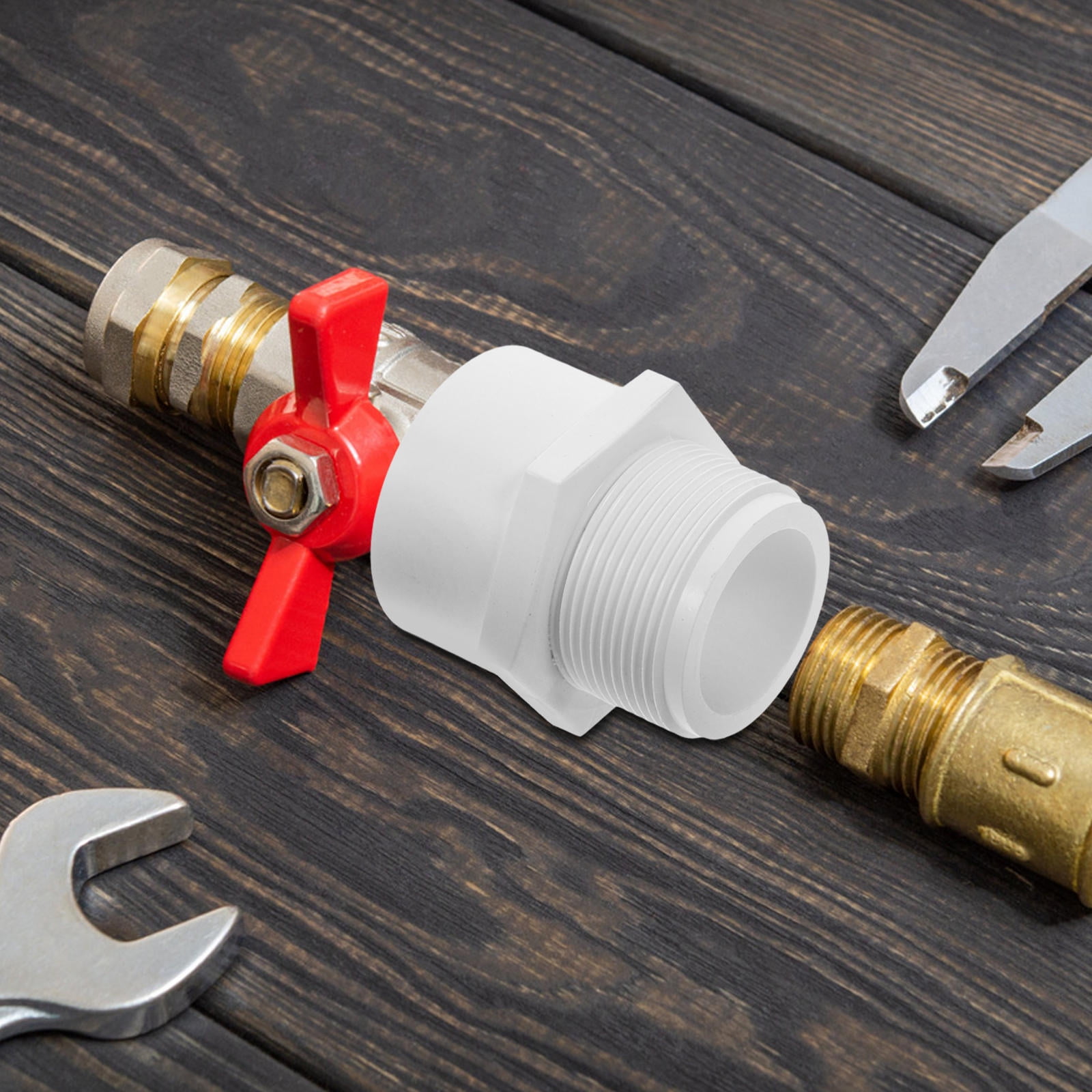 OUNONA 2Pcs PVC Male Thread Coupling Adapter Connector PVC NPT Male ...