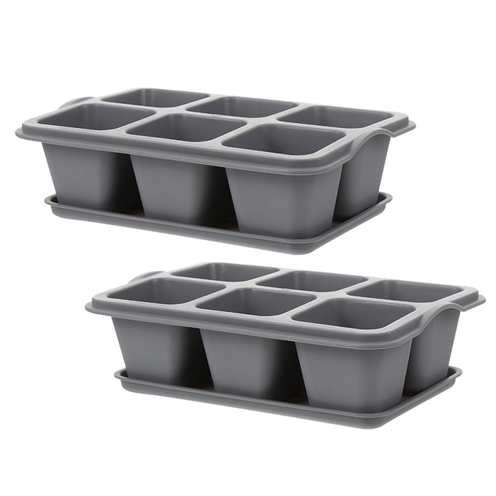 OUNONA 2Pcs Plastic Planters 6 Grid Vegetable Germination Trays Plant ...