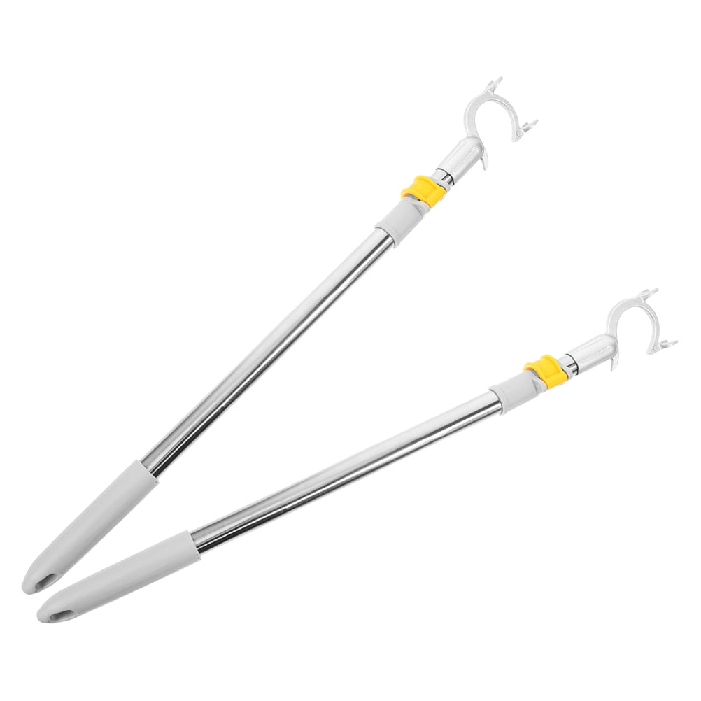 OUNONA 2Pcs Reach Stick Clothes Pole Hook Extend Long Pole Closet ...