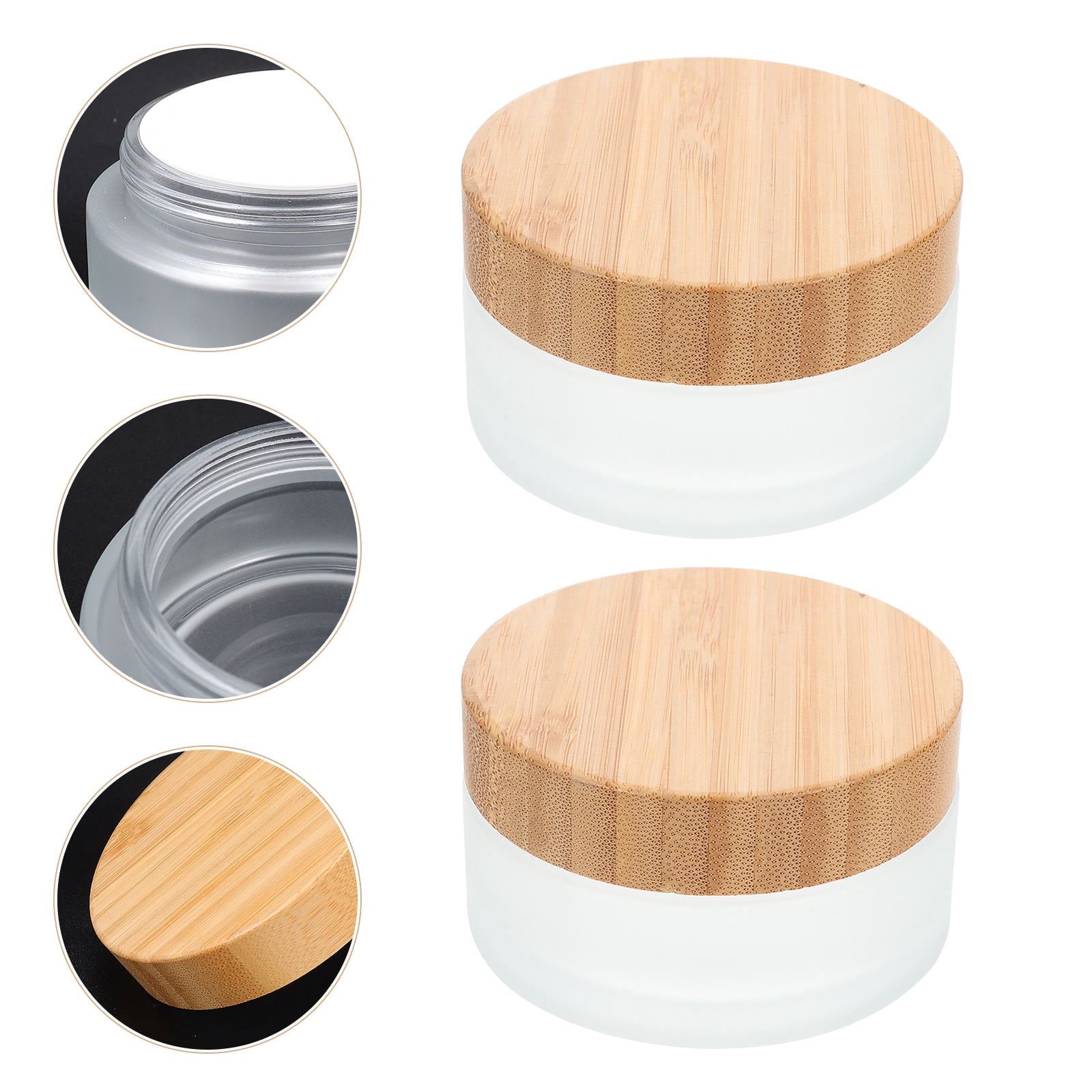 DRAFIDEEP Lip Balm Jar Glass Travel-friendly 2Pcs 3.2x1.9in - Walmart.com