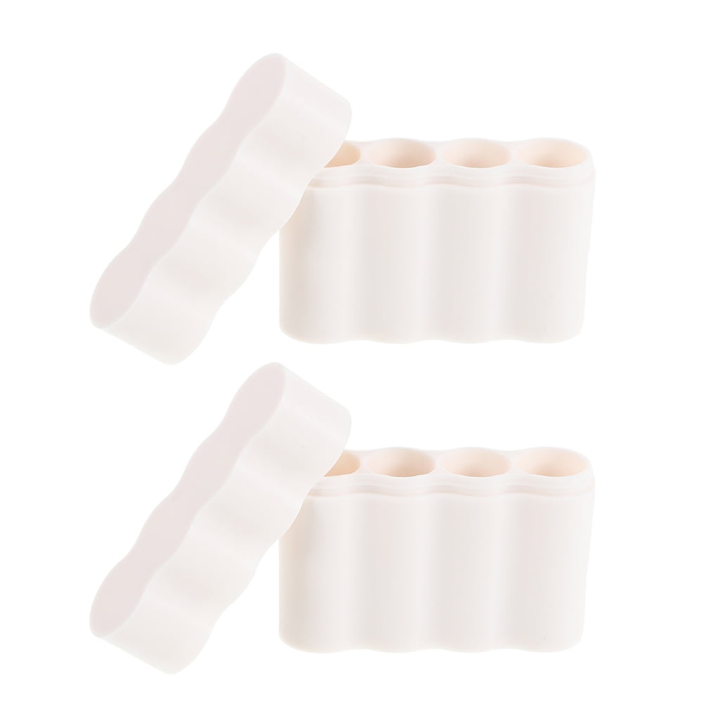OUNONA 2Pcs Protective Battery Storage Case White Plastic 4-Slot ...