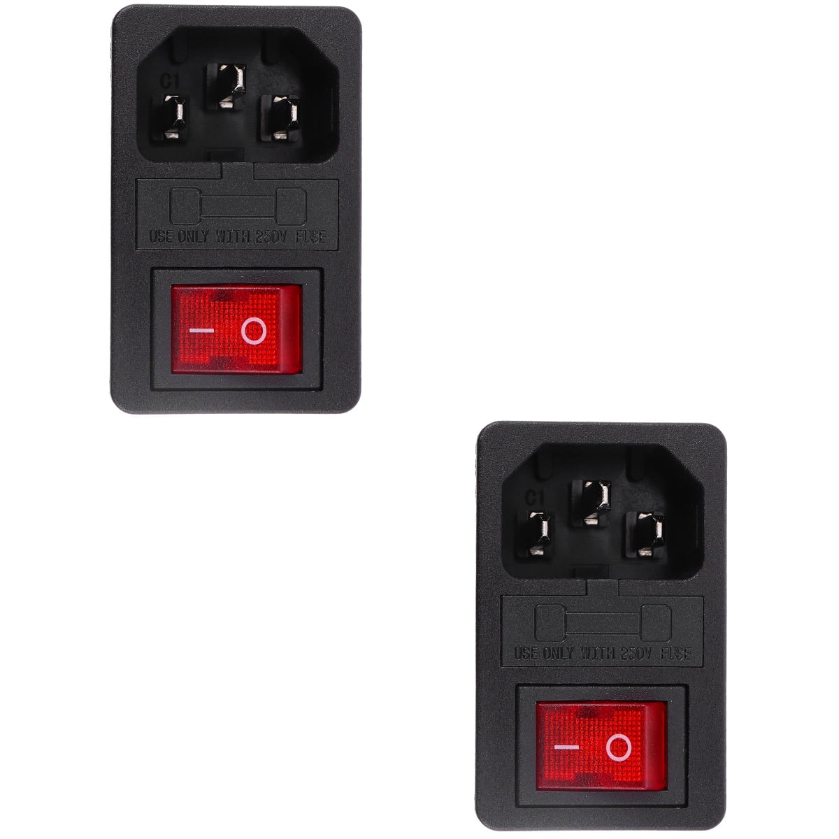 OUNONA 2pcs 10A 250V Power Switch 3-Pin Power Socket Power Inlet with ...