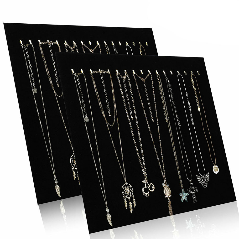 OUNONA 2pcs 17 Hook Jewelry Display Stand Jewelry Tray Organizer Holder ...