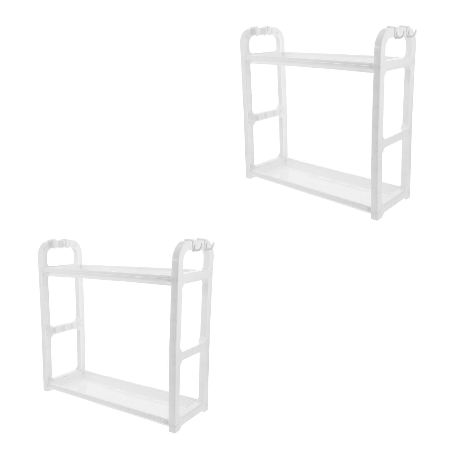 OUNONA 2pcs 2-Tier Table Standing Rack Kitchen Bathroom Shelf ...