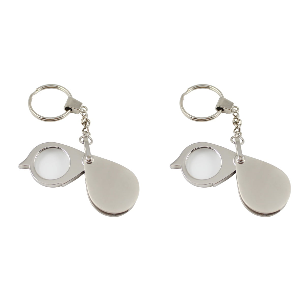 OUNONA 2pcs 8X 30mm Metal Live Handle Pocket Mirror Folding Keychain ...