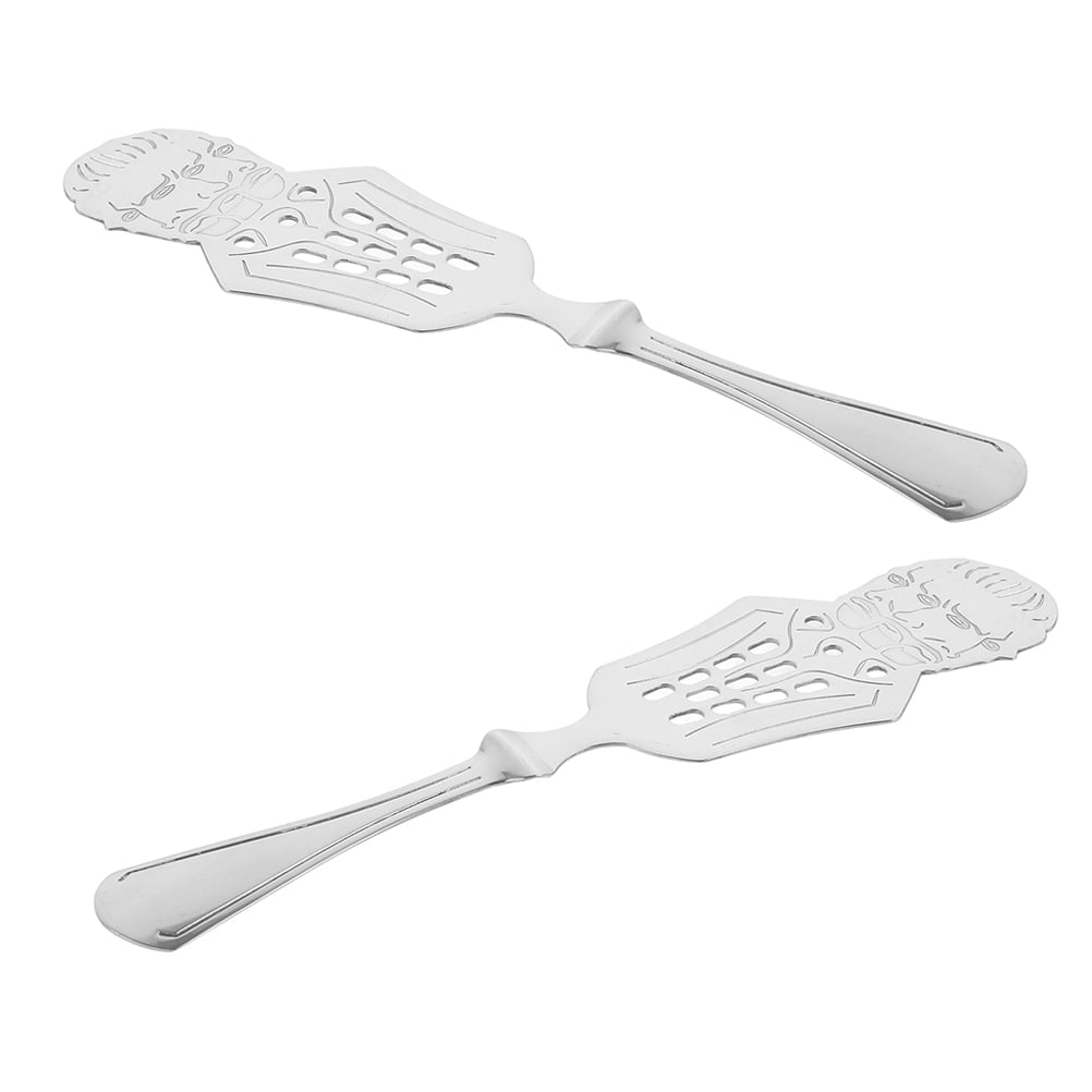 OUNONA 2pcs Absinthe Spoon Stainless Steel Filter Spoon Ice Tea Spoon ...