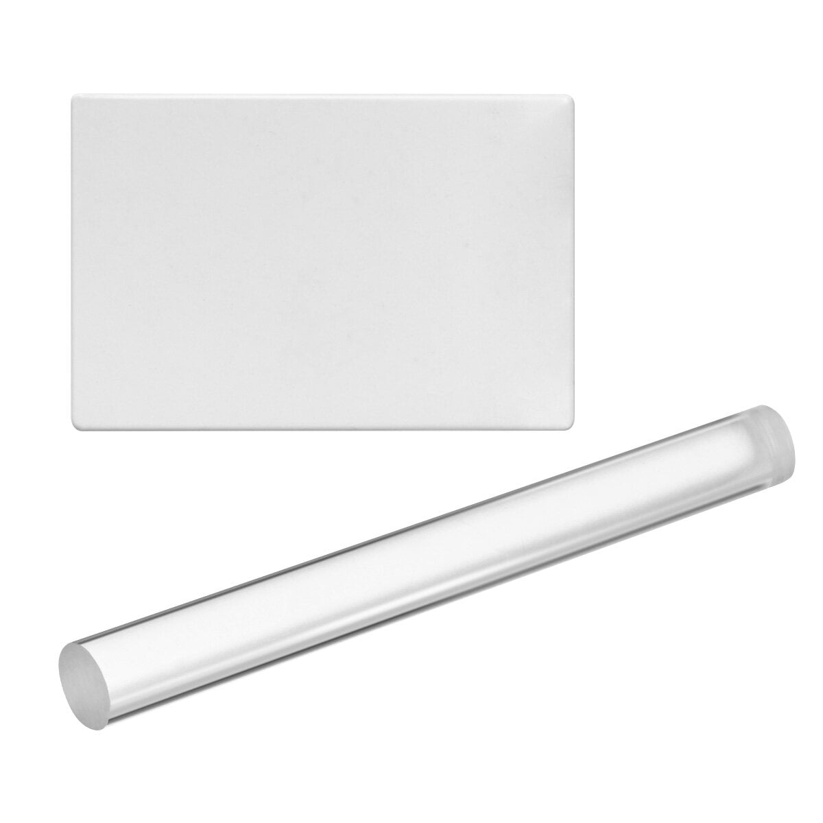 OUNONA 2pcs Acrylic Clay Roller with Acrylic Sheet Backing Board ...