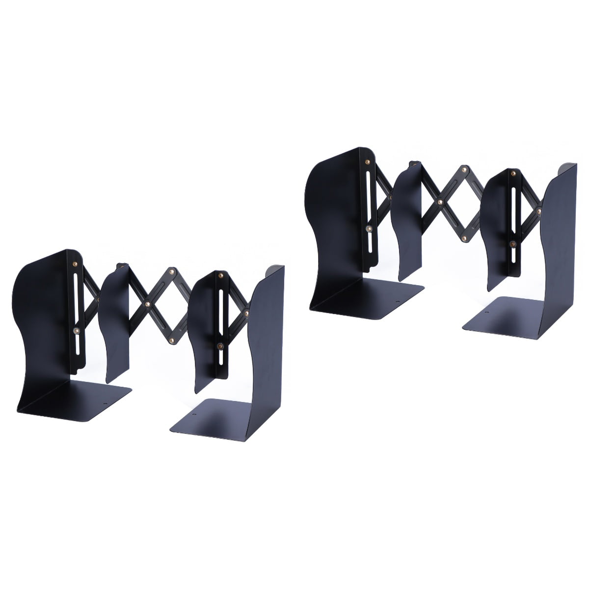 OUNONA 2pcs Adjustable Metal Bookend Heavy Duty and Decorative Modern ...