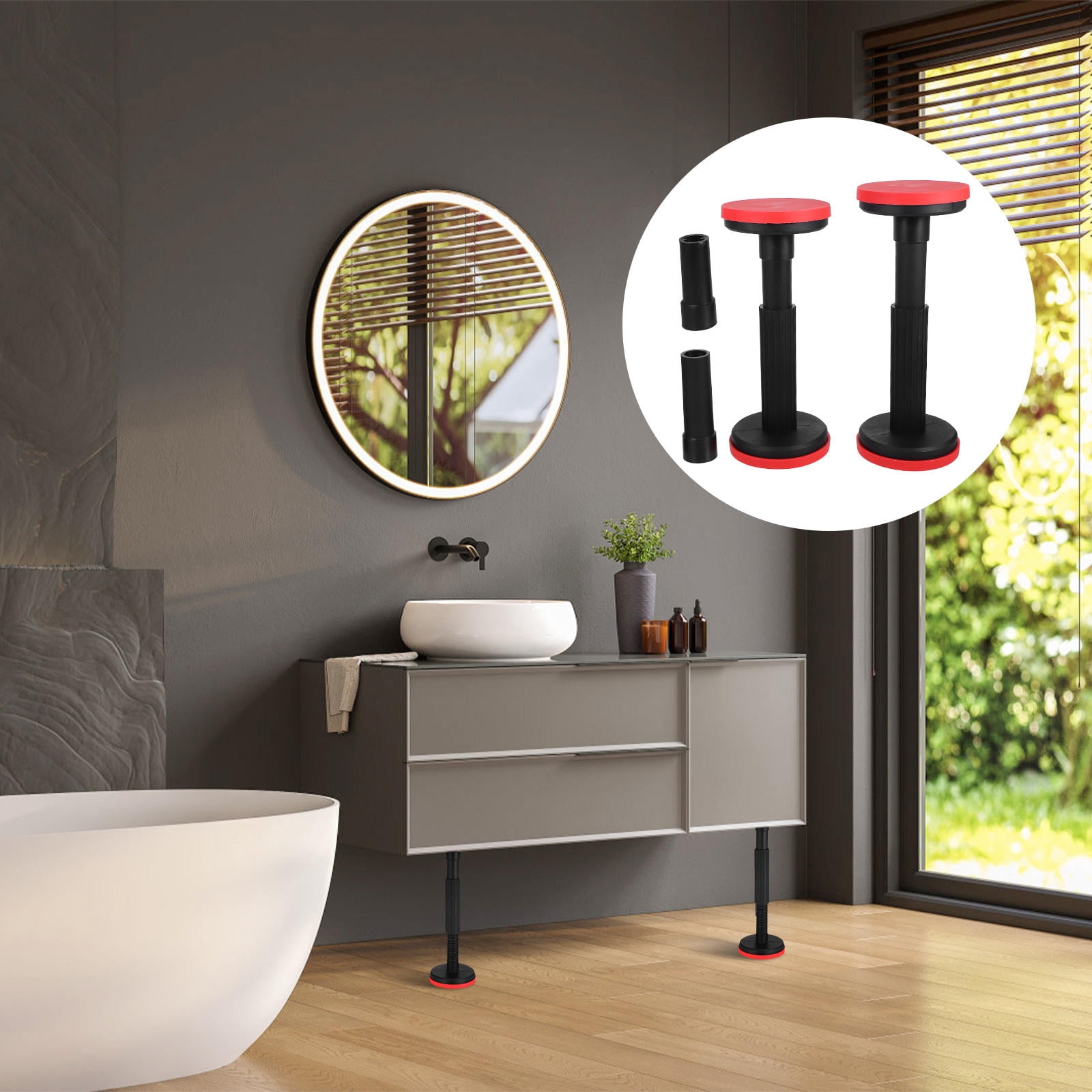 OUNONA 2pcs Adjustable Telescopic Support Pole Tool for Cabinet Sofa ...