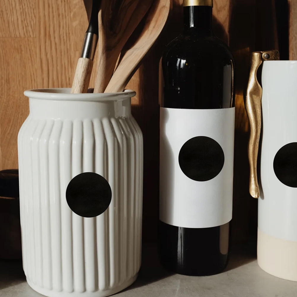 OUNONA 2pcs Black Circle Stickers Roll Sealing Dot Labels for Color ...