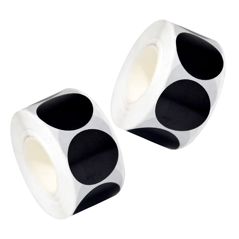 OUNONA 2pcs Black Circle Stickers Roll Sealing Dot Labels for Office ...