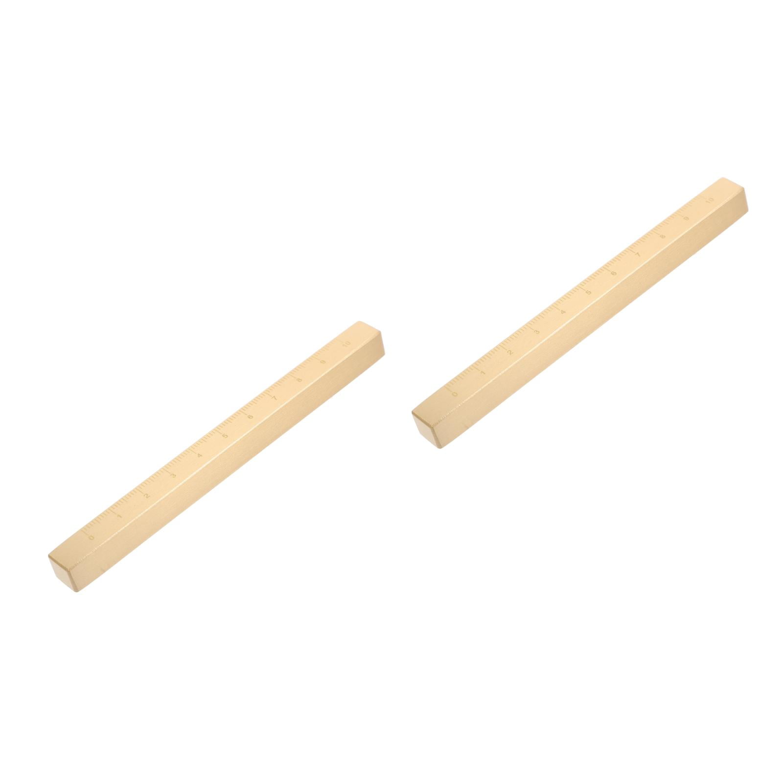 OUNONA 2pcs Brass Paperweight With Ruler Scale Desktop Decoration ...