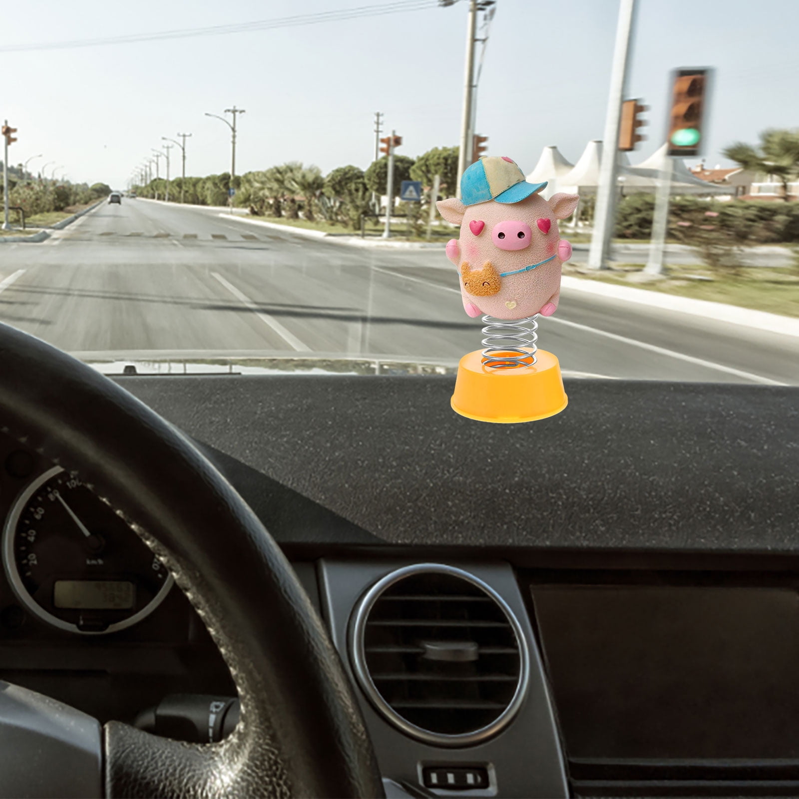 OUNONA 2pcs Car Dashboard Bobblehead With Spring Base - Shaking Head ...