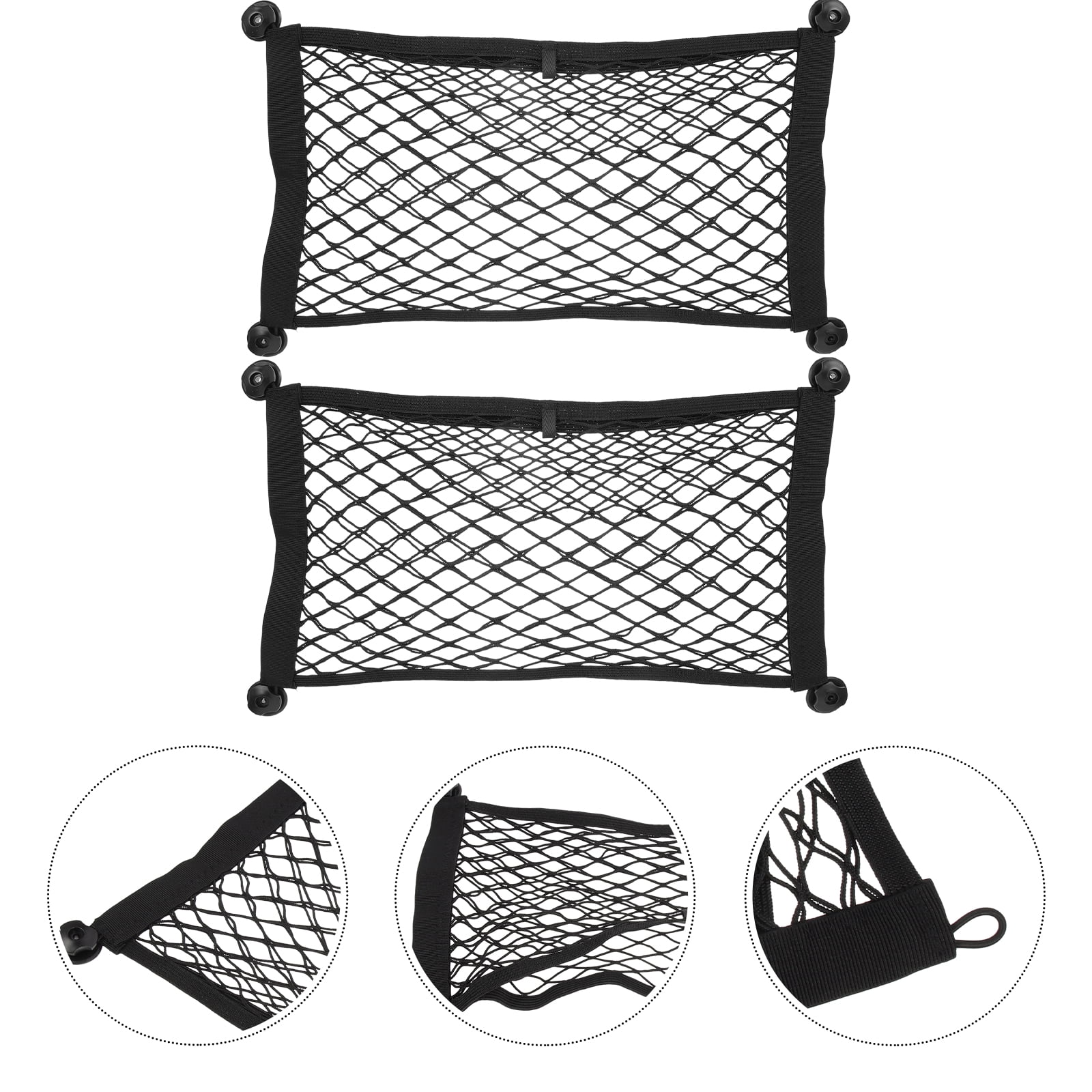 Homoyoyo Car Ceiling Cargo Net 2-Pack Black Polyester and ABS Trunk ...