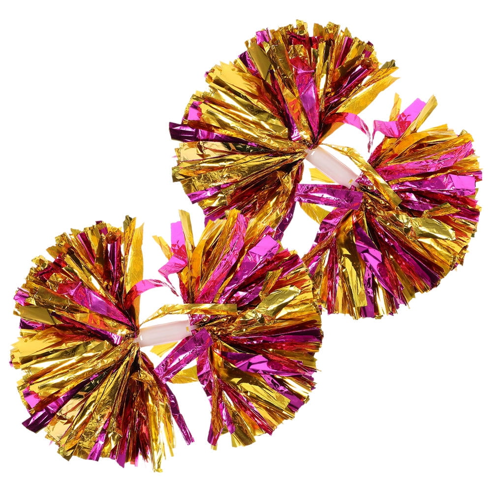 OUNONA 2pcs Cheering Pom Poms Metallic Team Spirit Cheering Pom Poms ...