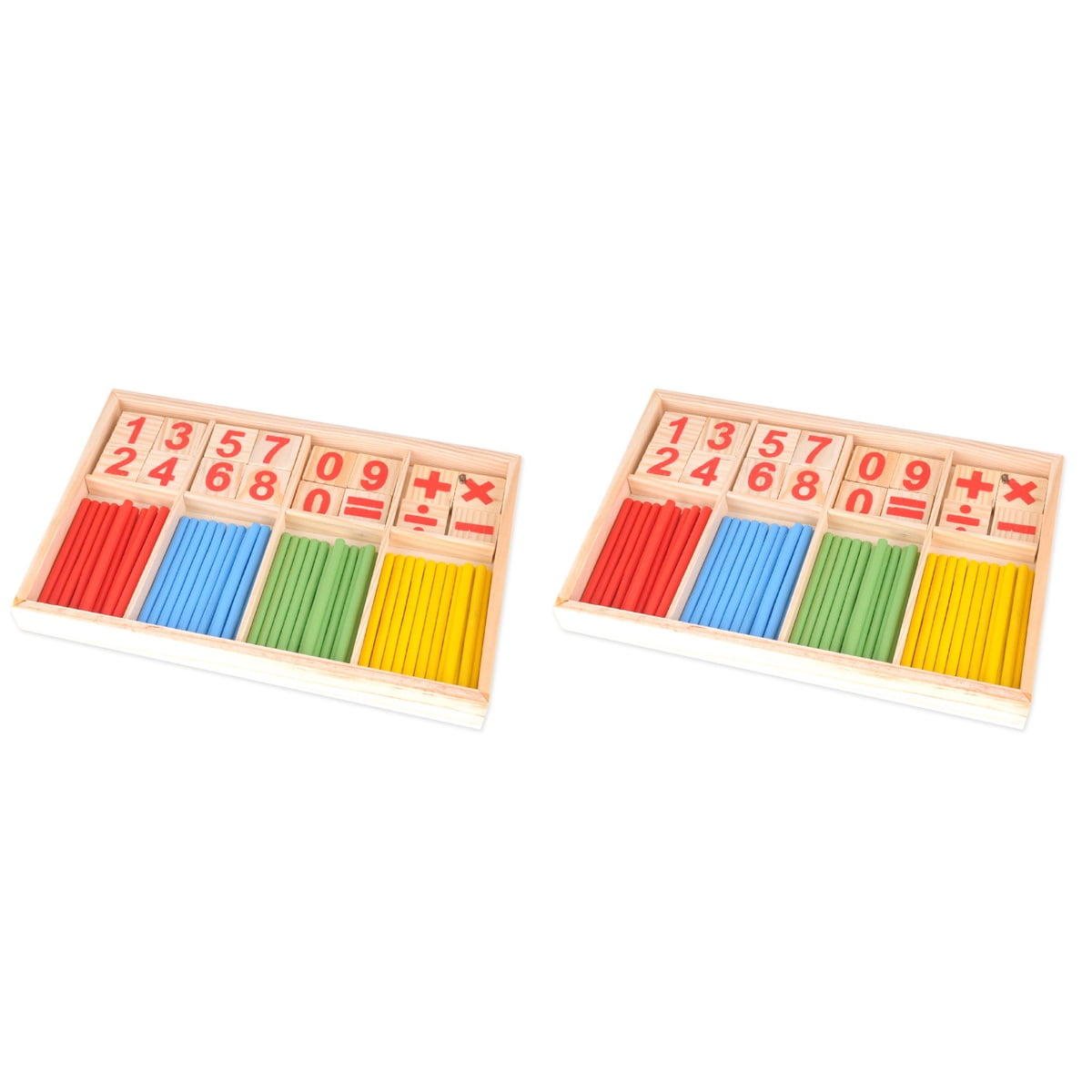 OUNONA 2pcs Children Counting Stick Calculation Math Toys Wooden Number ...