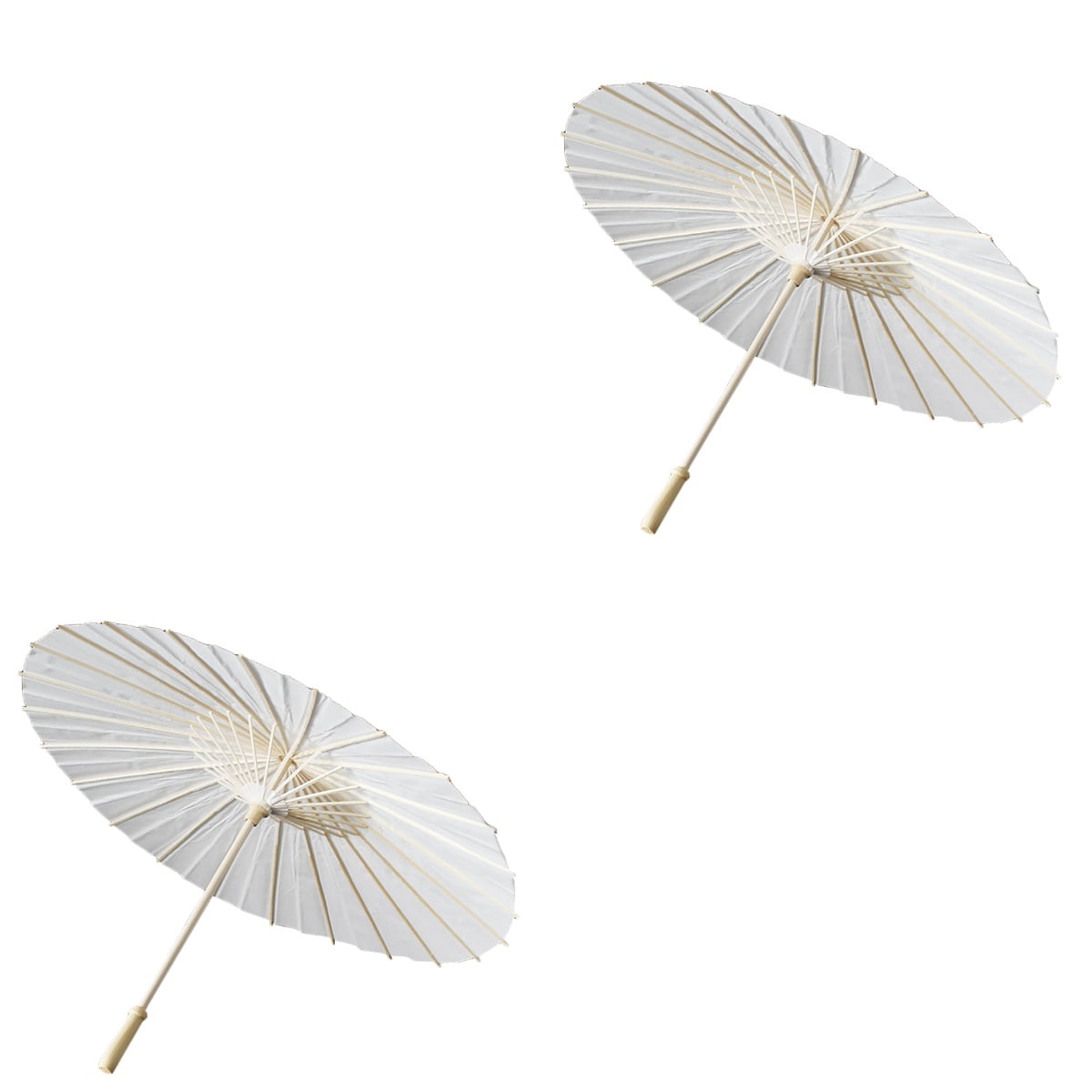 OUNONA 2pcs Chinese Oiled Paper Parasol DIY Blank Asian Paper with Wood ...