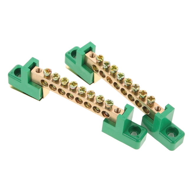 OUNONA 2pcs Copper Ground Bars Grounding Busbar Bar Grounding Block ...