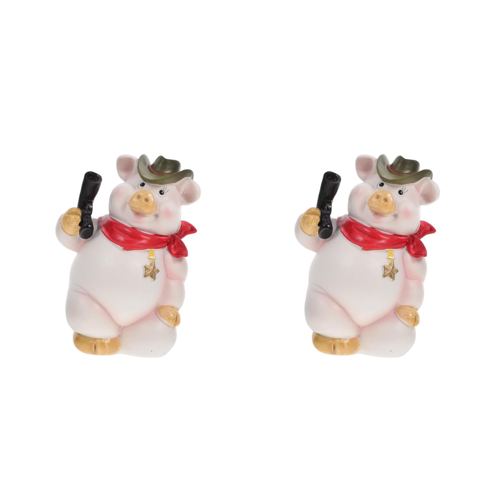 OUNONA 2pcs Cute Piggy Bank Resin Pig Shaped Coin Money Bank Cute Pig ...