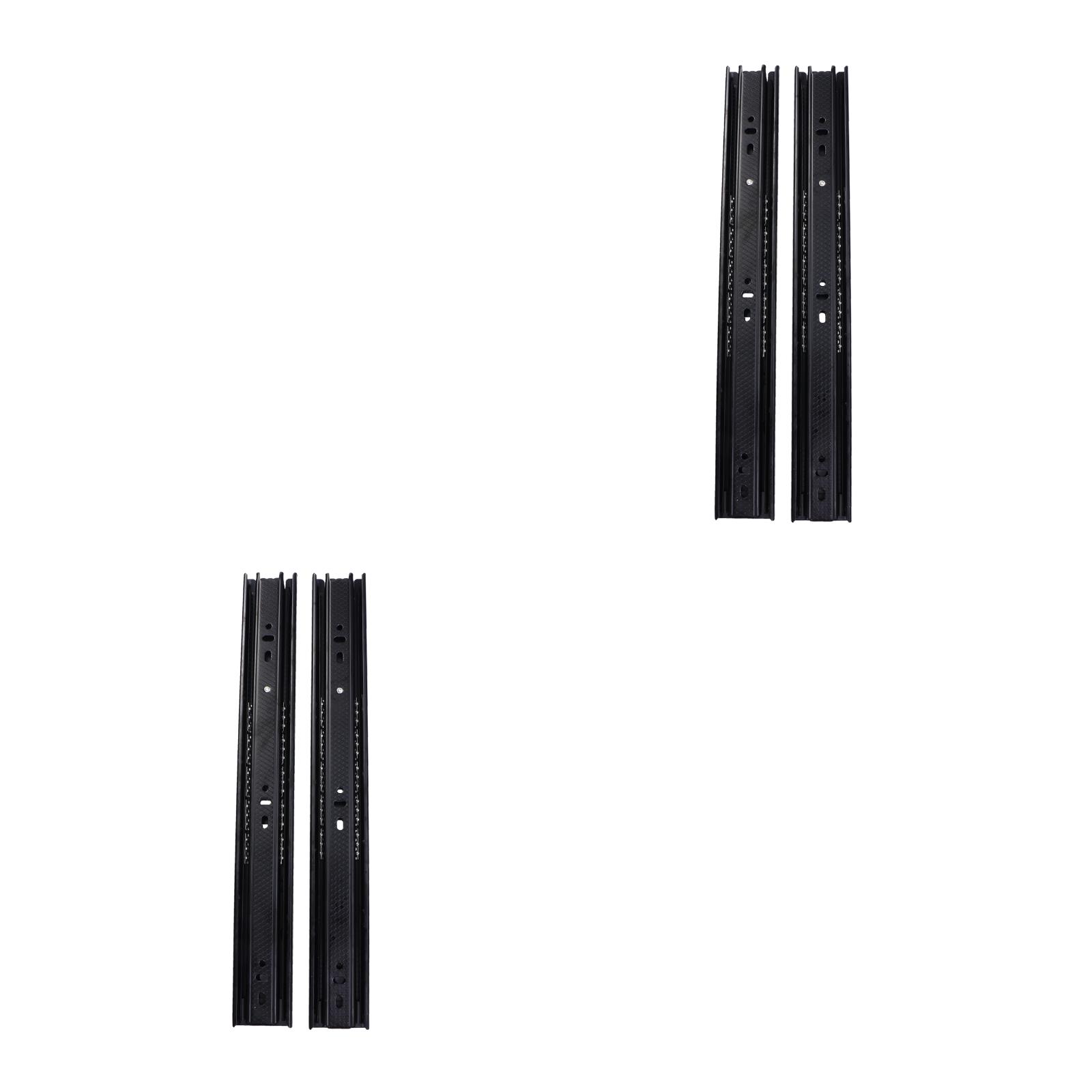 OUNONA 2pcs Damping Three Rail Track Furniture Steel Ball Slide Rail ...