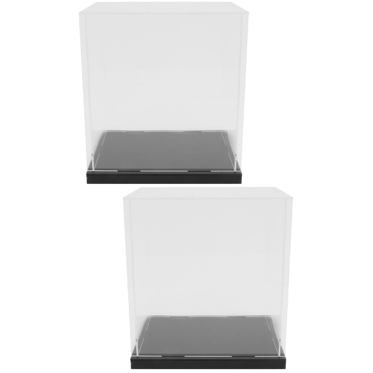 OUNONA 2pcs Display Case for Collectibles with Black Display Stand Cube ...