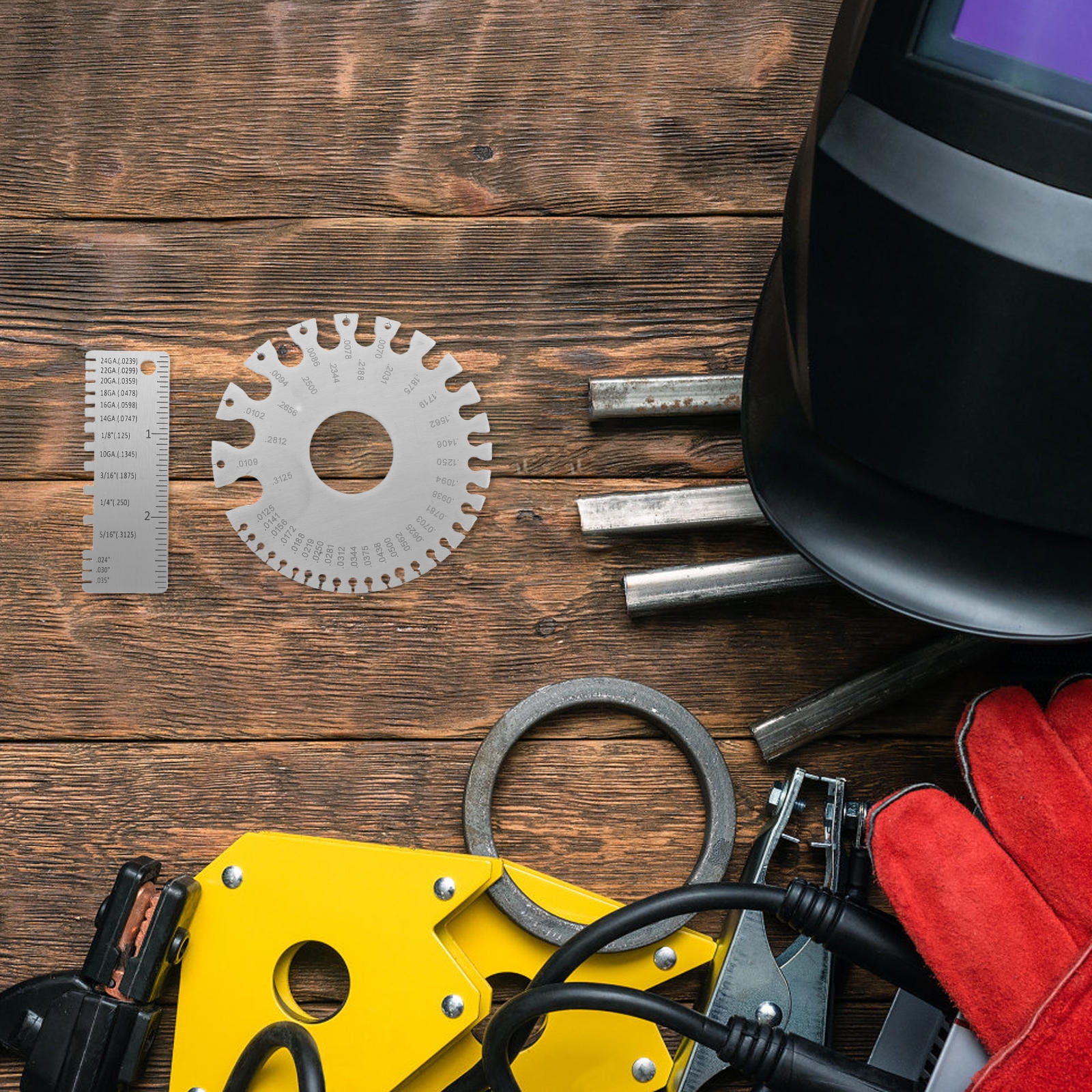 OUNONA 2pcs Dual Sided Stainless Steel Wire Gauge Tool Measuring Sheet ...