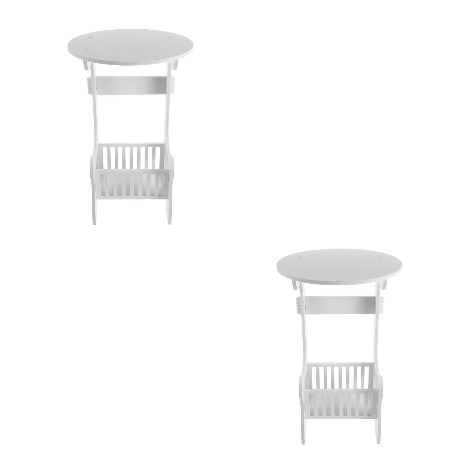 OUNONA 2pcs Elegant Round Side Table With Storage Sofa Side Table ...